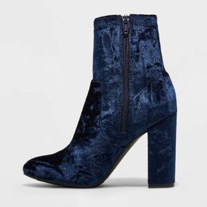 Mossimo Supply Co. | Shoes | New Mossimo Dania Velvet Booties Blue ...
